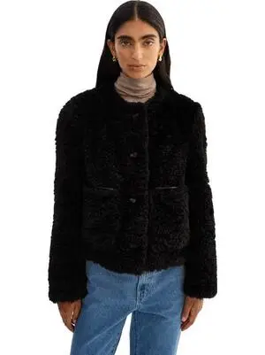 LAMARQUE Emilia Faux Fur Jacket - Black