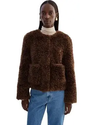 LAMARQUE Emilia Faux Fur Jacket - Brown