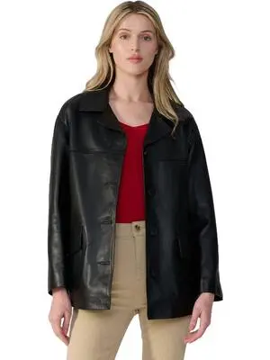 FURNIQ UK Colette Leather Jacket - Black