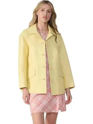 FURNIQ UK Colette Leather Jacket - Butter Yellow