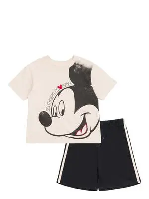 Disney Mickey Mouse & Friends T-shirt & Mesh Shorts Set - Mickey Mouse Beige