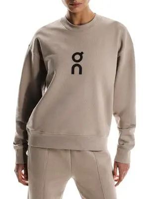 On Club Crewneck Cotton Blend Sweatshirt - Desert