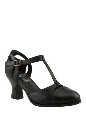 SPRING STEP SHOES Altamira T-strap Pump - Black