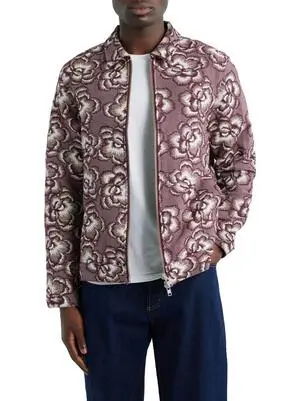 WAX LONDON Park Floral Jacquard Jacket - Burgundy/ecru