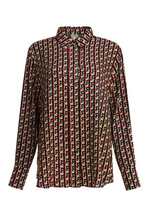 INES DE LA FRESSANGE PARIS Geometric-pattern Shirt - Brown