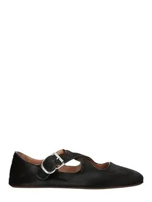 Alaïa Pony Hair Criss-cross Ballet Flats - Brown
