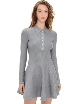 FLEUR DU MAL Henley Flared Corset Dress - Medium Heather Grey