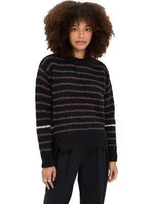 Proenza Schouler White Label Leonie Stripe Wool Sweater - Black Multi