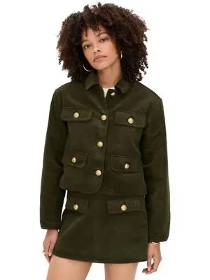 Blanknyc Corduroy Flap Pocket Jacket - Olive