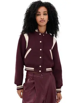 Blanknyc Bomber Jacket - Burgundy Multi