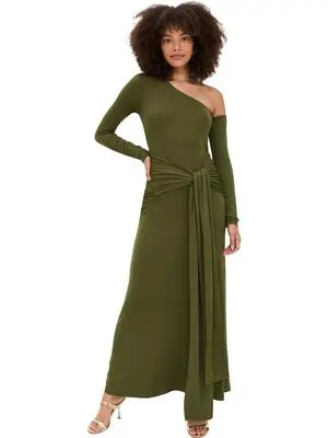 SEVEN WONDERS Bianca One-shoulder Maxi Dress - Army Green