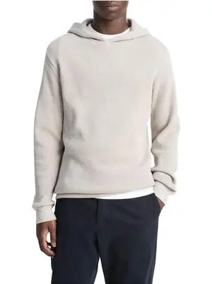 Vince Mouliné Pima Cotton Thermal Hoodie White