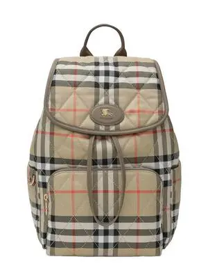 Burberry Check Horseshoe Backpack Beige