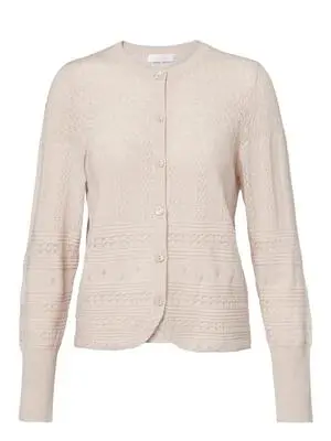 ERES Trio Pointelle Wool And Cashmere Cardigan - Beige