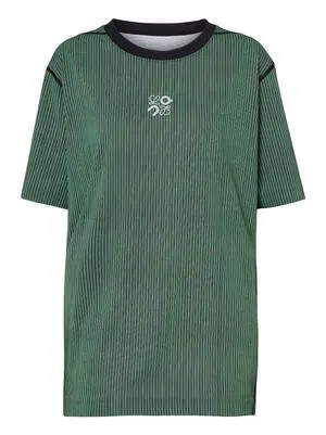 Loewe Embroidered Striped T-shirt - Green