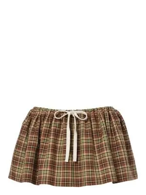 Miu Miu Plaid Virgin Wool Miniskirt - Multicoloured