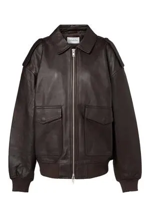 THE FRANKIE SHOP Viper Leather Jacket - Brown