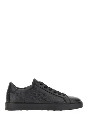 TOD'S Grained Calfskin Low-top Sneakers - Black