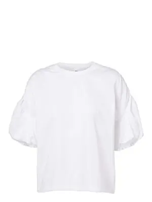 Noir Kei Ninomiya Gathered Cotton Jersey T-shirt - White