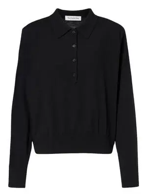 THE FRANKIE SHOP Croydon Wool-blend Polo Sweater - Black