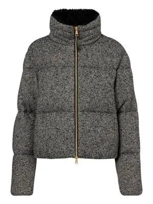 Moncler Careil Bouclé Wool-blend Down Jacket - White