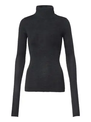 THE FRANKIE SHOP Utica Thin Wool And Silk Turtleneck Sweater - Grey