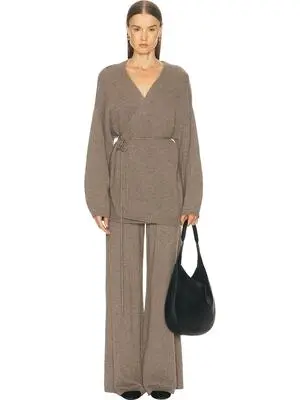 LISA YANG Laurina Wrap Cardigan - Truffle