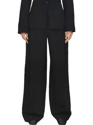 ALIGNE Genevieve Wool Blend Wide Leg Pants - Black