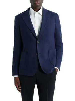 HERITAGE GOLD Drago Regular Fit Super 180s Wool Sport Coat - Dark Blue