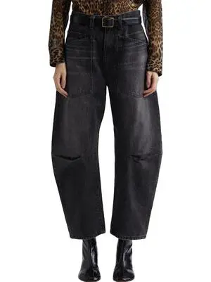 NILI LOTAN Shon Barrel Leg Jeans - Stone Black Wash