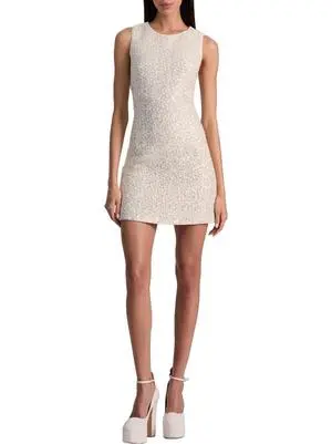 Alice + Olivia Cade Sequin & Bead Embellished Minidress - Off White