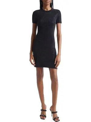 Alexander Wang Hotfix Crystal Wool Tank Minidress - Black