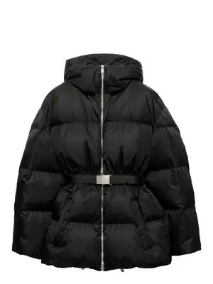 Prada Re-nylon Hooded Down Jacket - Black