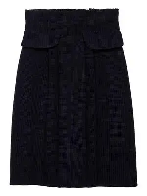 Prada Wool Knit Midi Skirt - Navy
