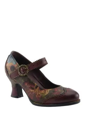 SPRING STEP SHOES Macias Mary Jane Pump - Bordeaux Multi