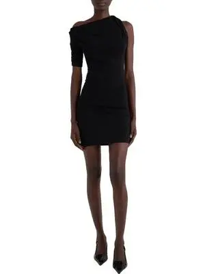 Jacquemus La Mini Robe Drapeado Jersey Minidress - Black