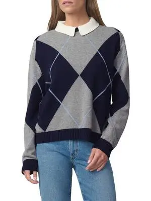 Joe's Jeans The Jude Collared Sweater Blue Argyle