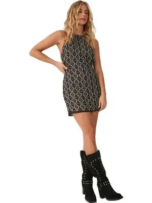 Nasty Gal Hand Embellished Beaded Mini Dress - Black