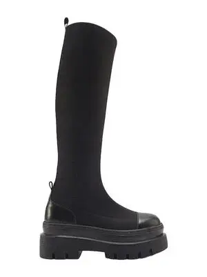 PROLOGUE SHOES Celine Scuba Boot - Black Faux Leather
