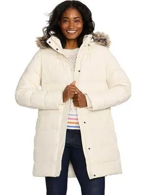 LANDS' END Down Winter Coat - Ivory Pearl