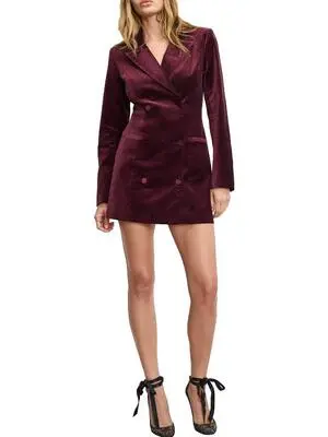 Good American Good American Exec Velvet Blazer Mini Dress Fig