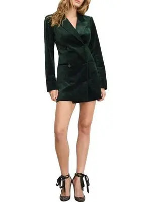 Good American Good American Exec Velvet Blazer Mini Dress Pine Green