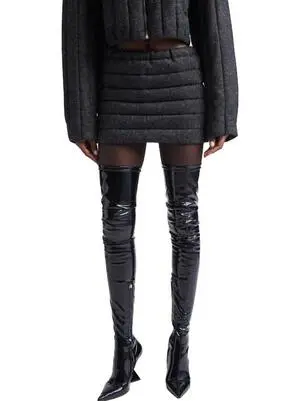 LAQUAN SMITH Low Rise Quilted Mini Skirt - Grey