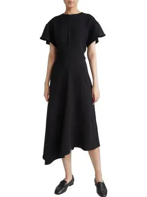Herno Asymmetric Cady Dress Black