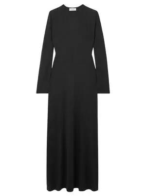 LISA YANG Eliora Cotton And Cashmere-blend Maxi Dress - Black