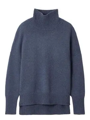 LISA YANG Heidi Cashmere Turtleneck Sweater Blue