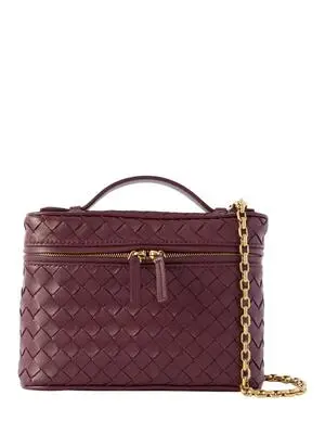Bottega Veneta Bang Bang Vanity Small Intrecciato Leather Shoulder Bag - Burgundy