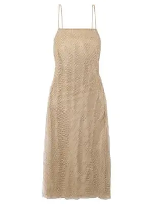 Ralph Lauren Donnely Crystal-embellished Tulle Midi Dress - Brown