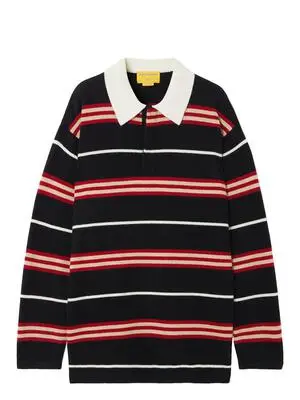 Guest In Residence Oversized Striped Cashmere Polo Sweater - Multi