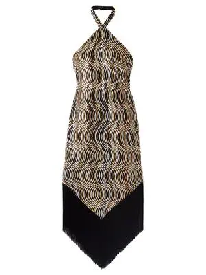 Taller Marmo Nina Flapper Sequin-Embellished Halterneck Midi Dress - Gold -  40% Off | Editorialist